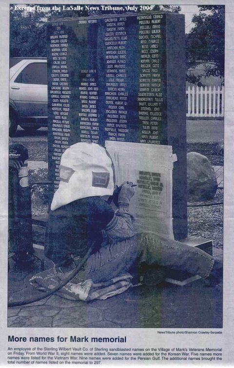 More Names for Mark Memorial - Village of Mark, Illinois